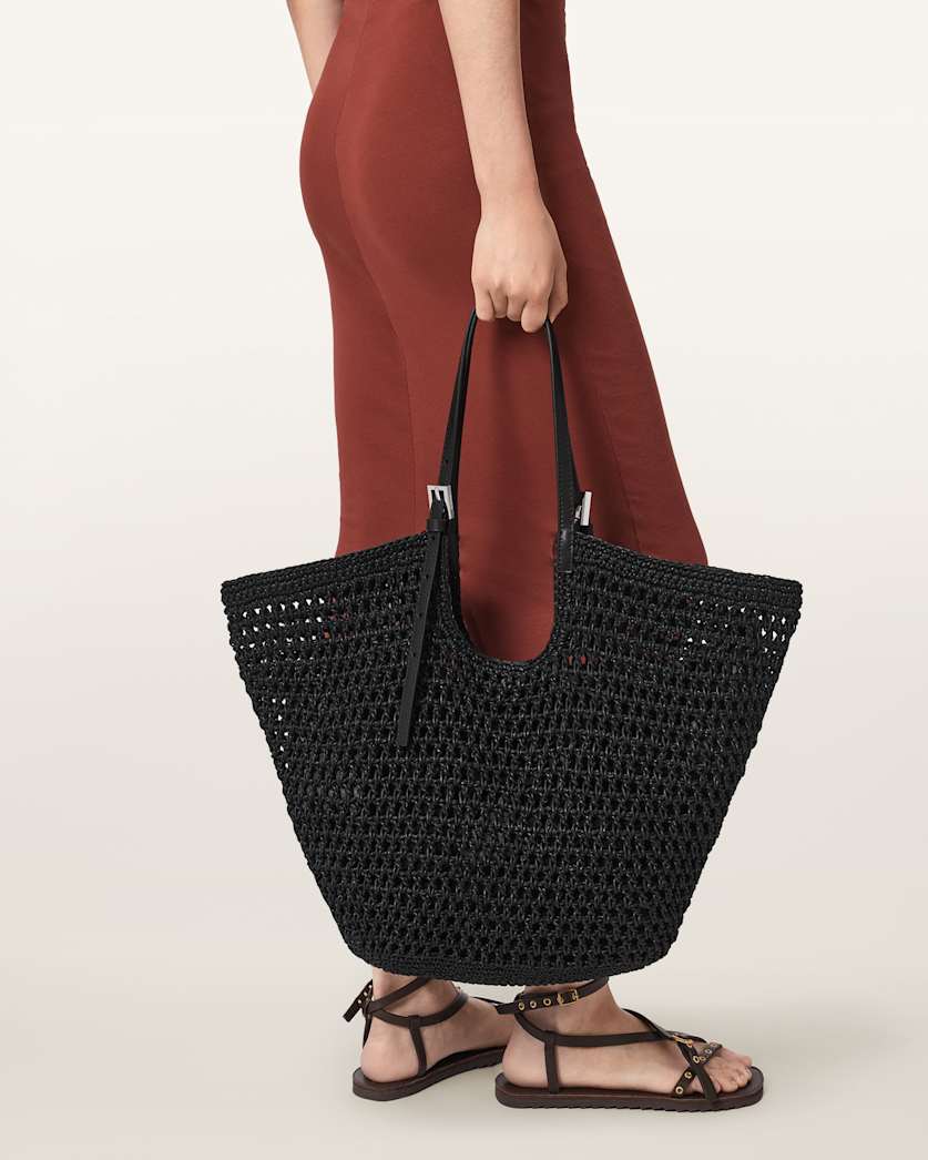 Ara Waxed Cotton Tote Bag Black | ALLSAINTS